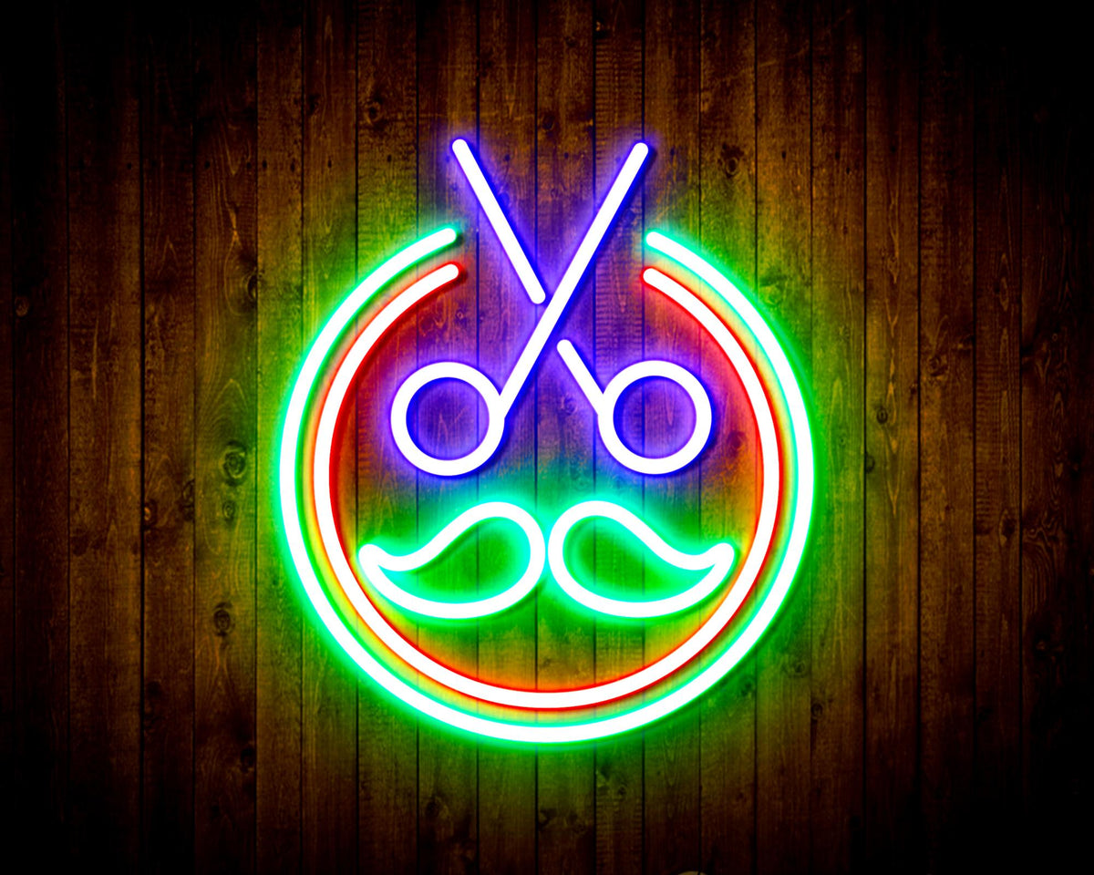 Scissors with Moustache LED Neon Sign - JoyatWall – joyatwall