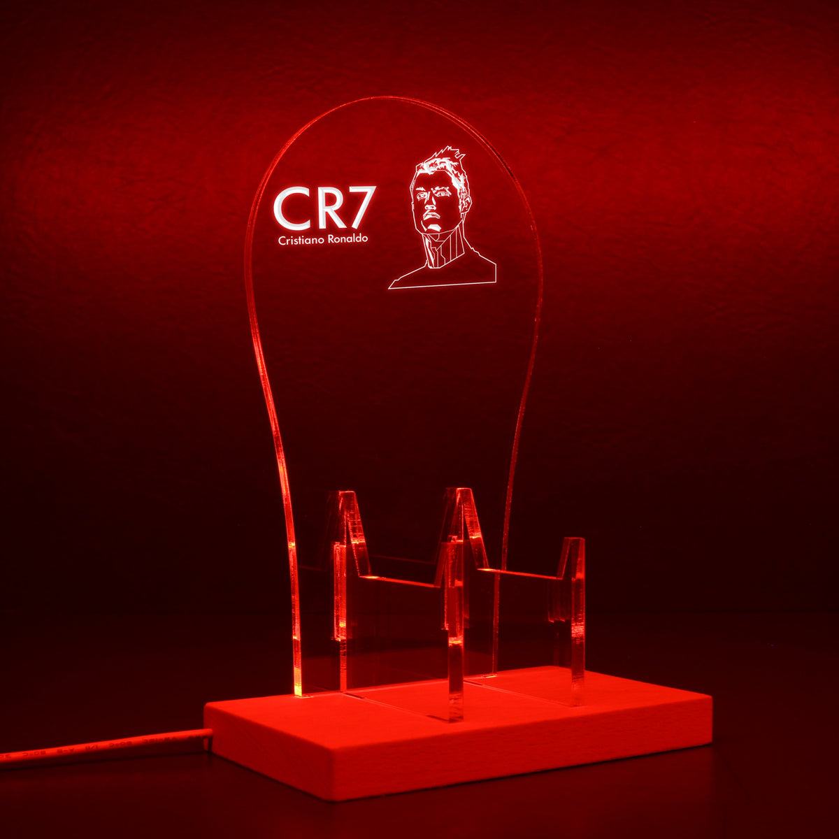 Cristiano-Ronaldo-Cr7 Led Headset Controller Stand Wooden Base ...