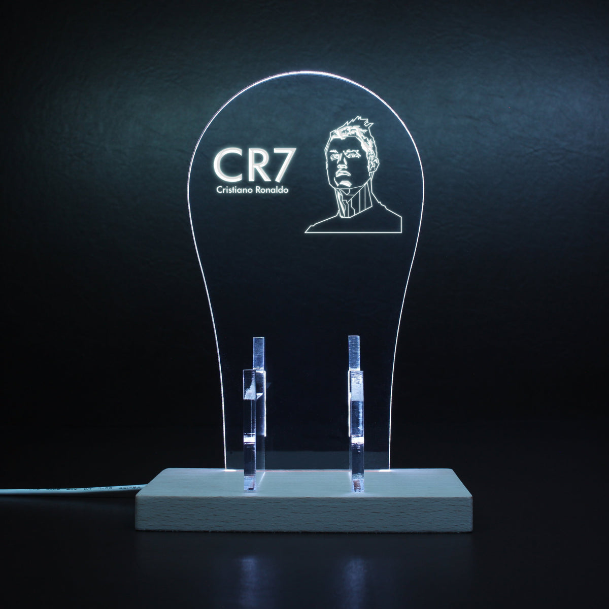 Cristiano-Ronaldo-Cr7 Led Headset Controller Stand Wooden Base ...