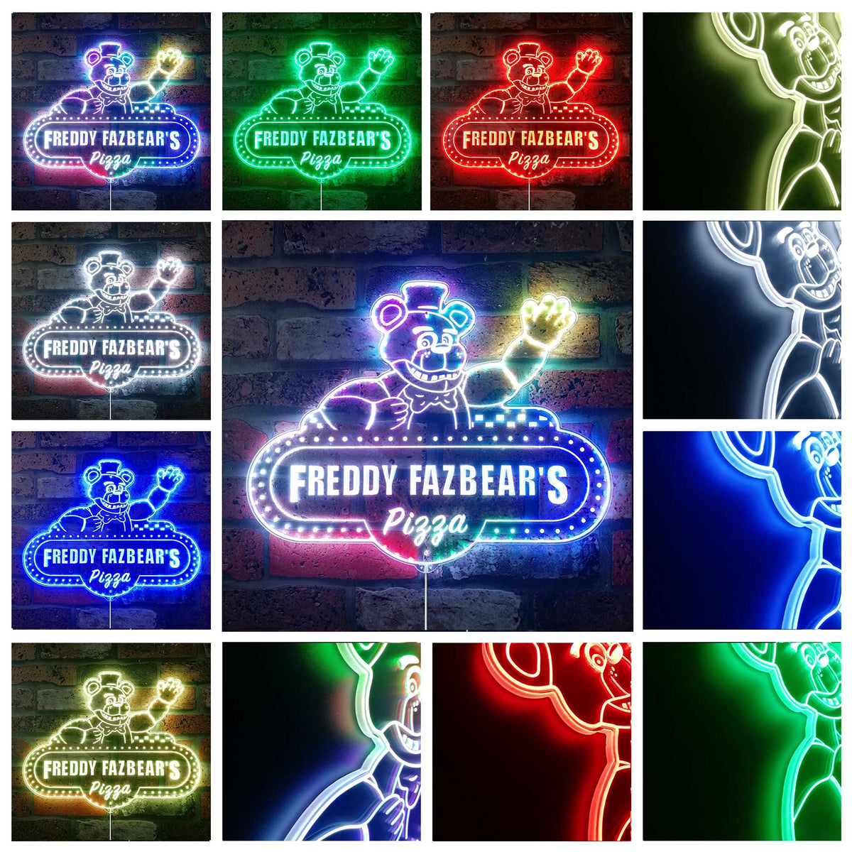 Freddy Fazbear's Pizza Dynamic RGB Edge Lit LED Sign | joyatwall