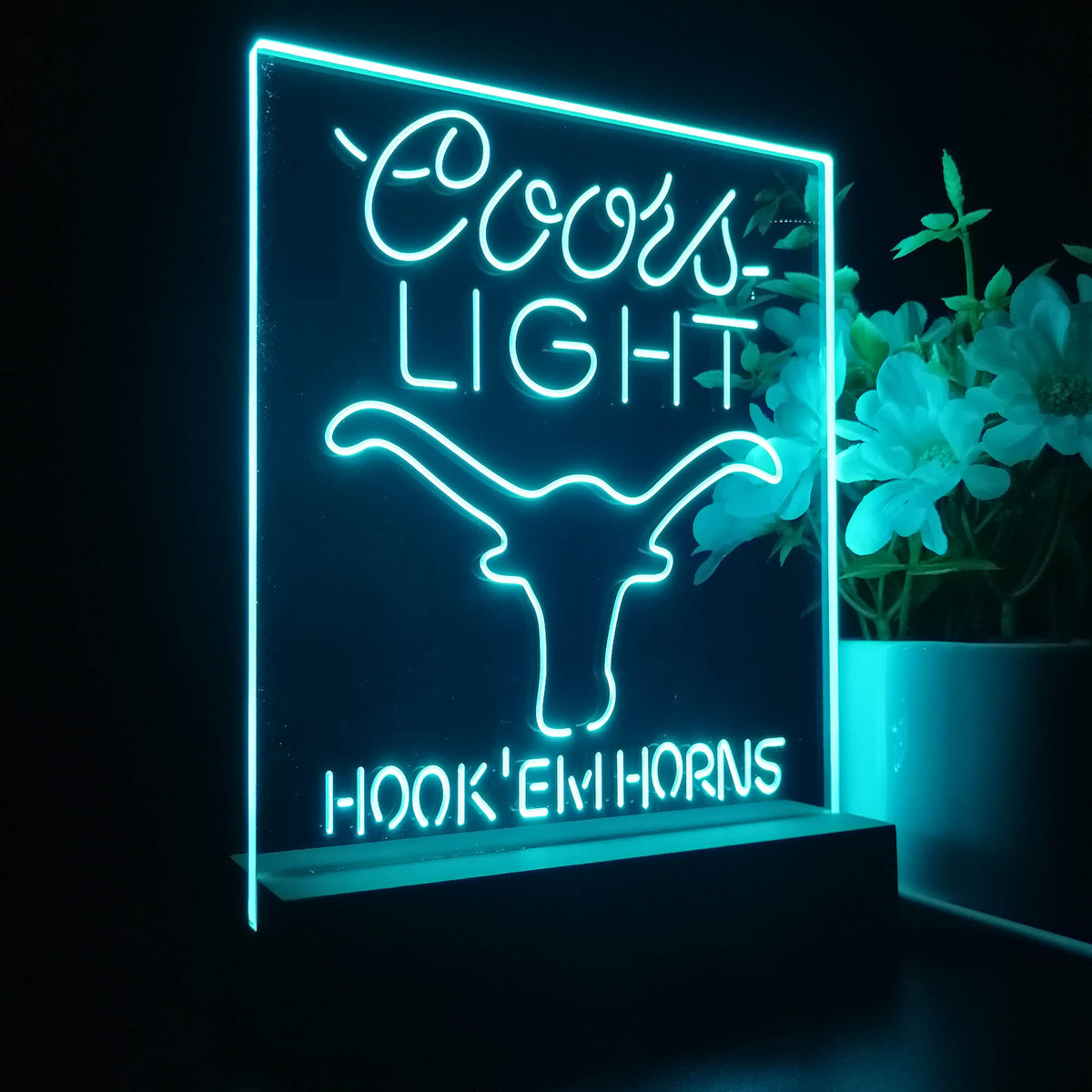 Coors Light Texas Longhorns Hook'em Horns 3D LED Optical Illusion Sport ...