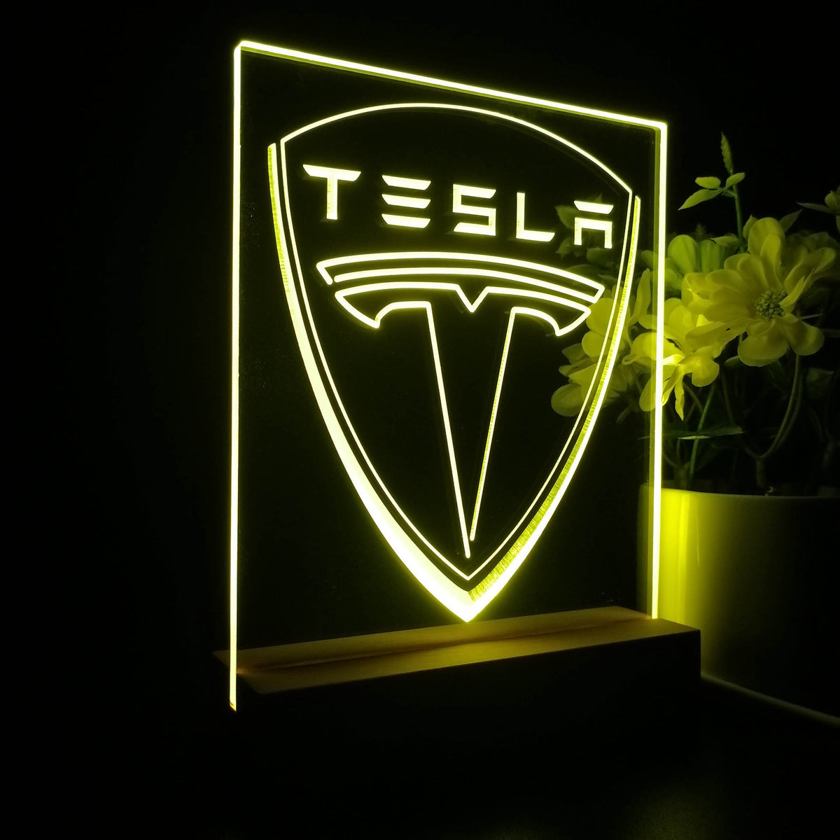 Tesla Logo 3D LED Optical Illusion Night Light | Joyatwall – joyatwall