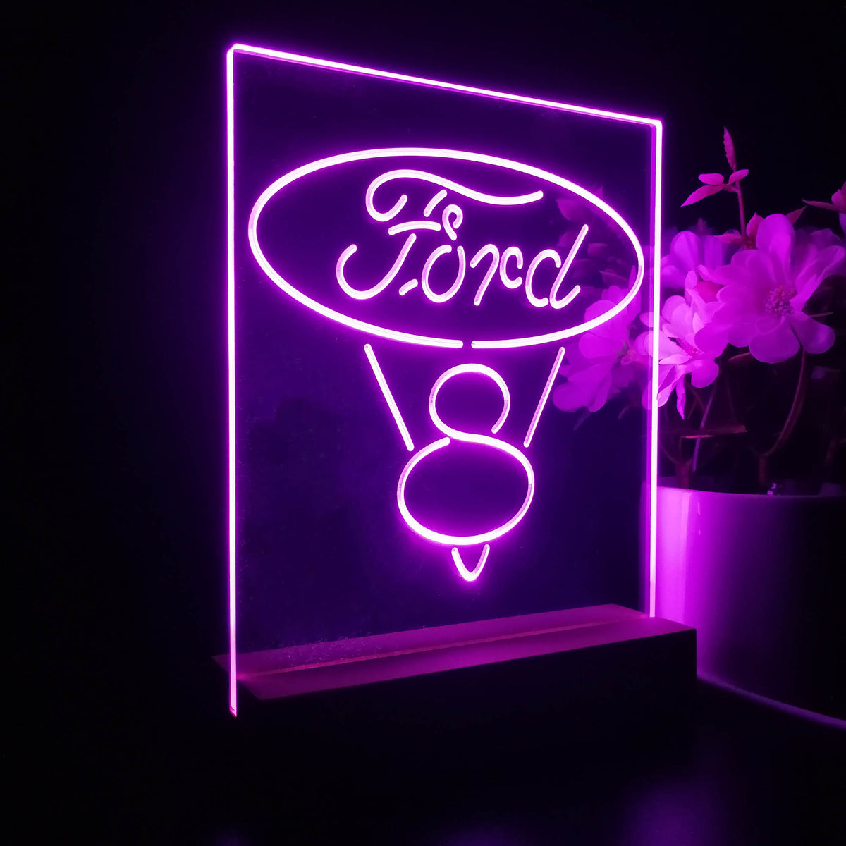 Ford V8 Logo 3D LED Optical Illusion Night Light | Joyatwall – joyatwall