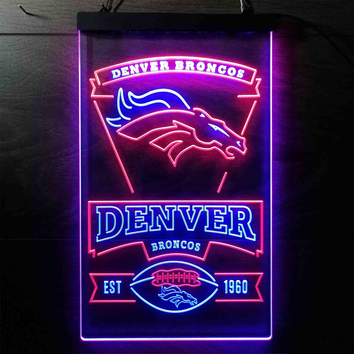 Denver Broncos Est. 1960 Neon Light Up Sign - Joyatwall – joyatwall