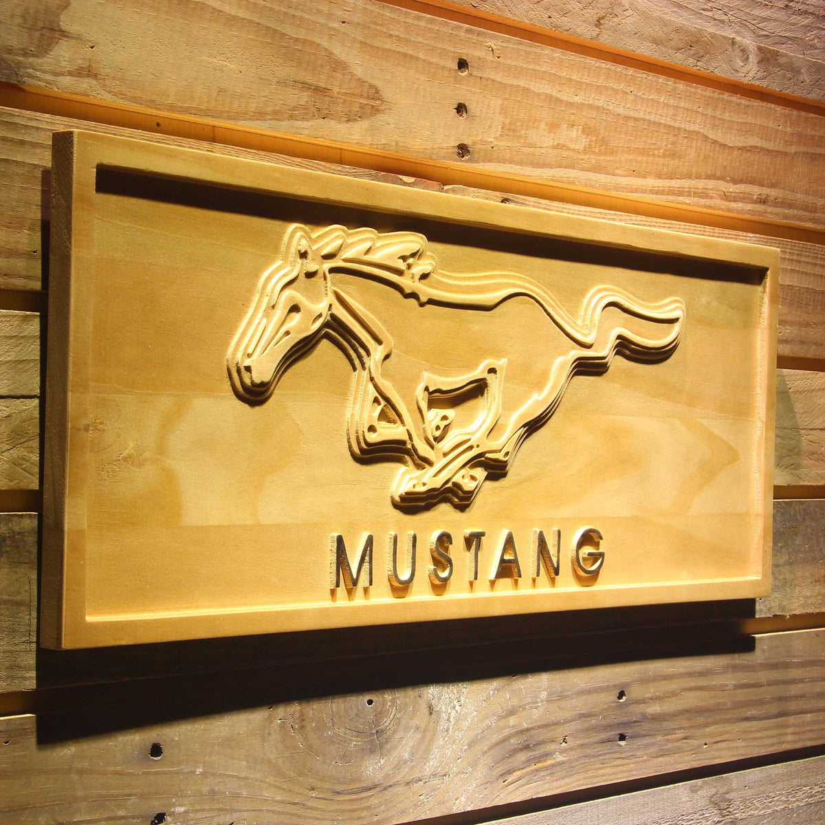 Mustang Ford Wooden Sign | PROLEDSIGN – joyatwall