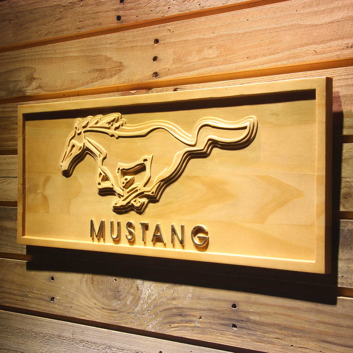 Mustang Ford Wooden Sign | PROLEDSIGN – joyatwall